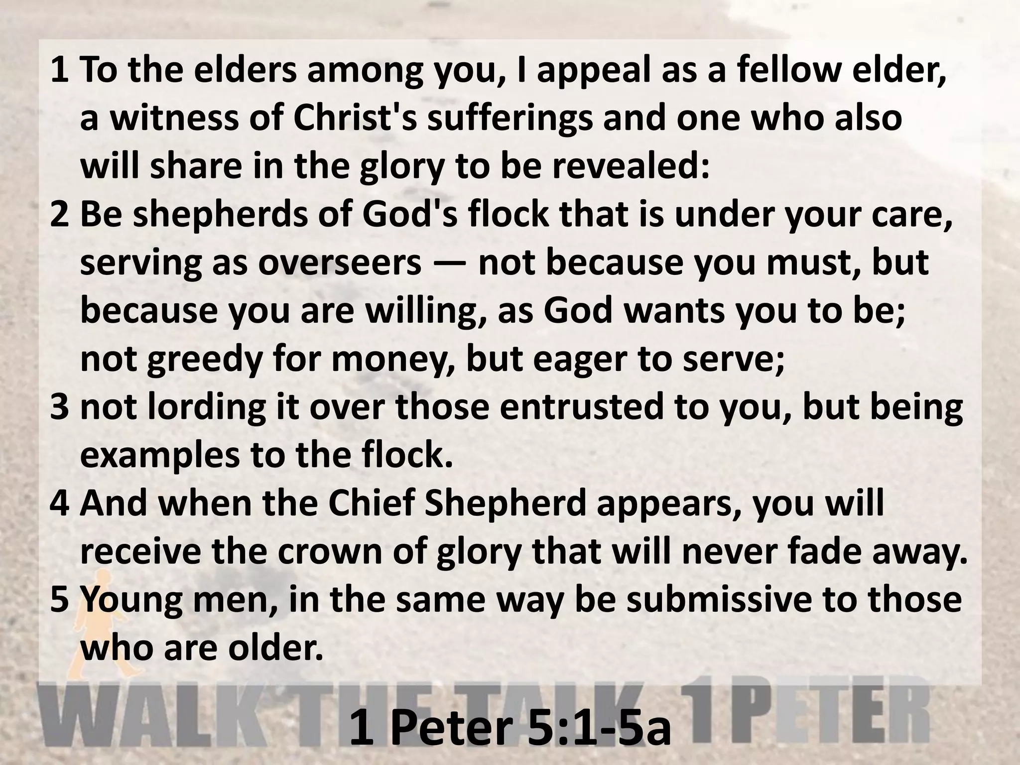 10 05 you’re in good hands 1 peter 5 5–11 | PDF