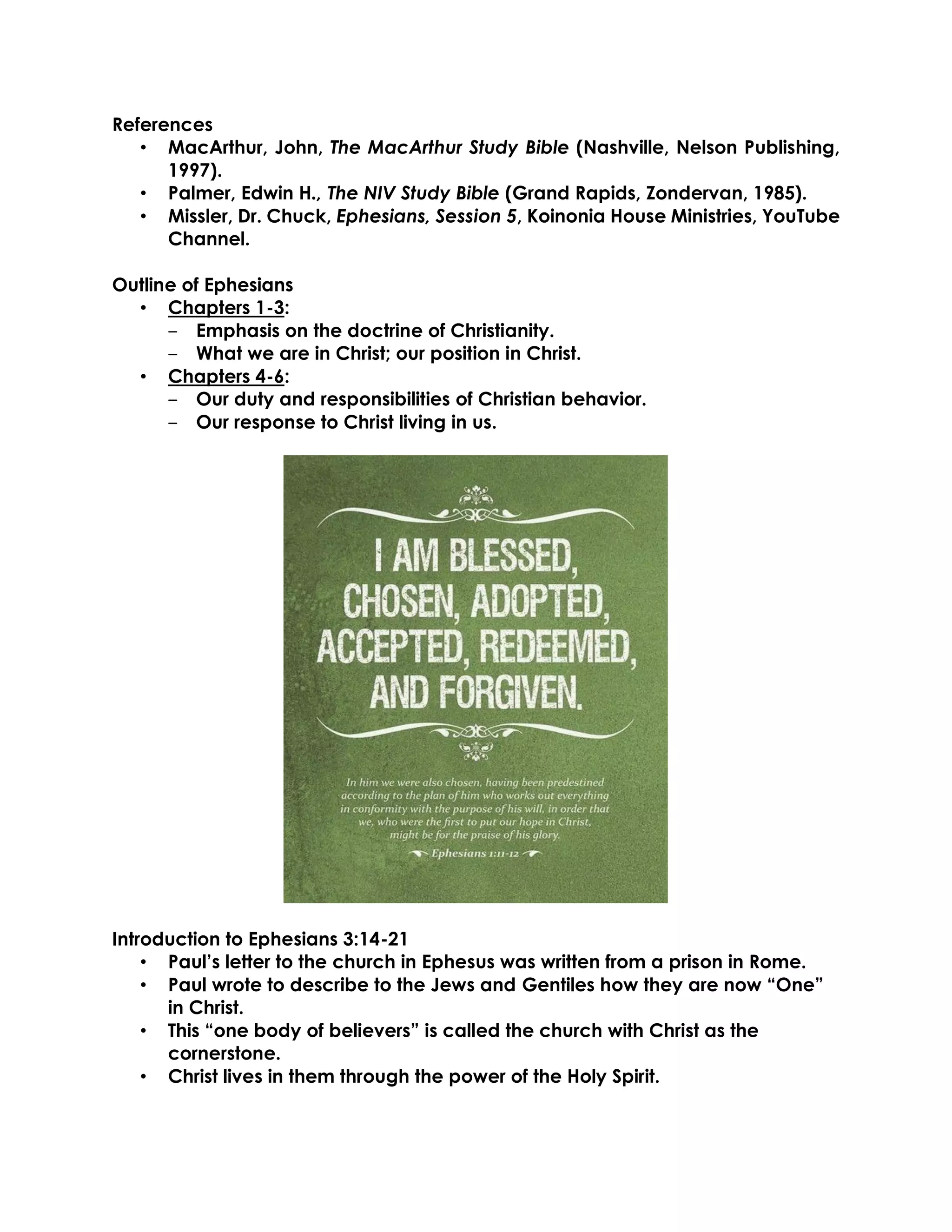 10-06-19, Ephesians 3;14-21, Residence, The Love of Christ in Us | PDF