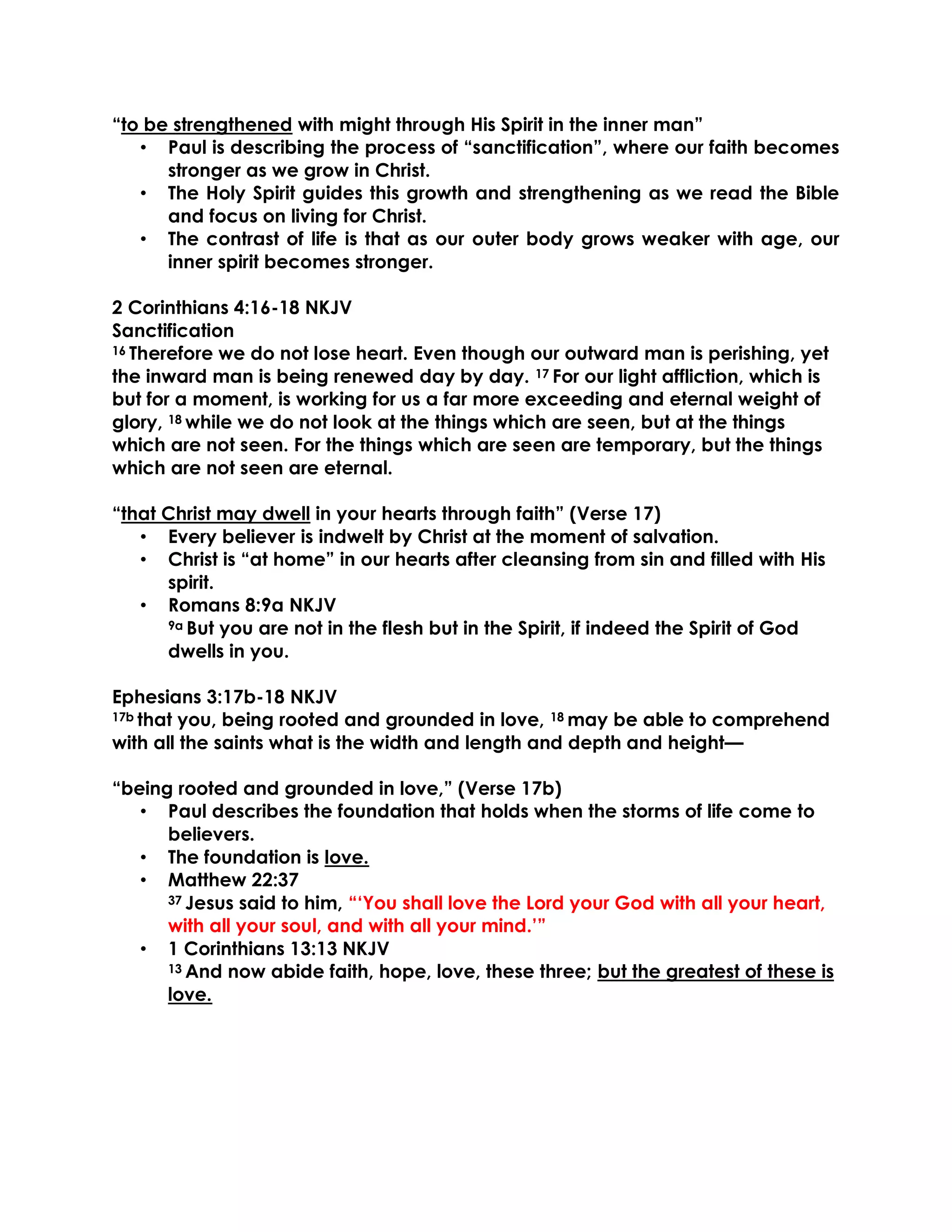 10-06-19, Ephesians 3;14-21, Residence, The Love of Christ in Us | PDF