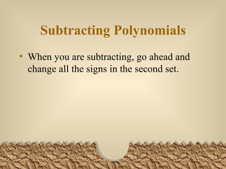 10 1 Adding Subtracting Polynomials | PPT