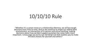 10-10-10 Rule.pptx | Science