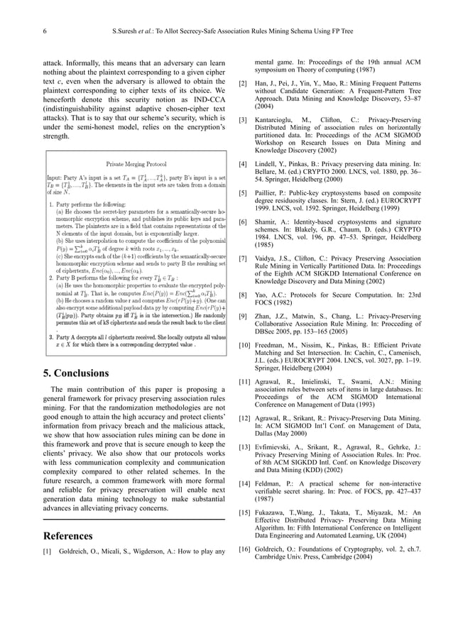 To allot secrecy-safe association rules mining schema using FP tree | PDF