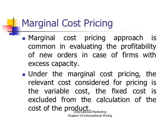 Marginal Cost Pricing