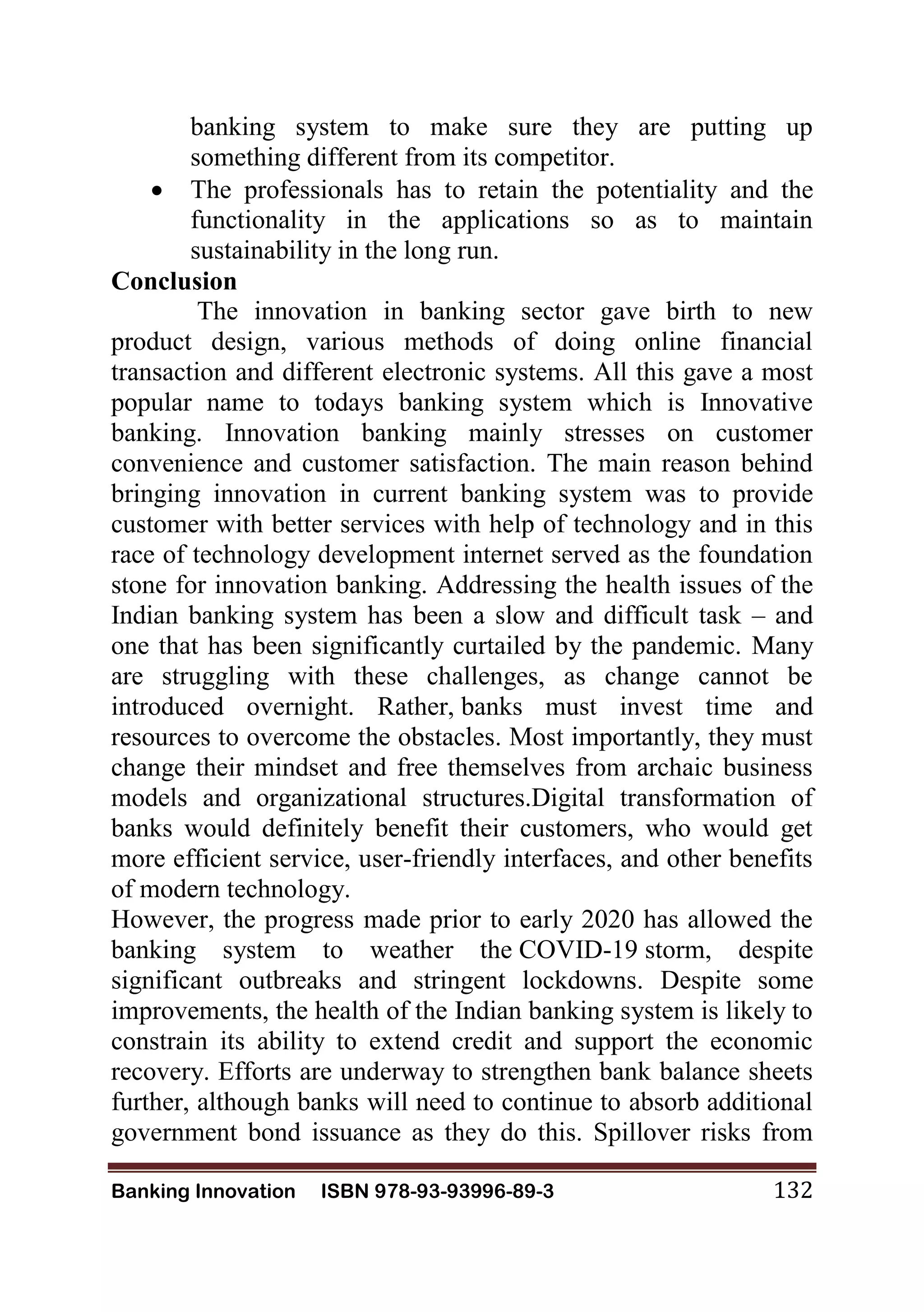 CHALLENGES AND PROBLEMS IN BANKING INNOVATIONS IN INDIA- AN OUTLOOK | PDF