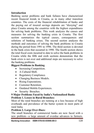 CHALLENGES AND PROBLEMS IN BANKING INNOVATIONS IN INDIA- AN OUTLOOK | PDF