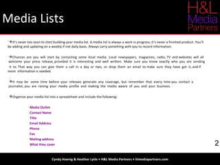 DIYPR Media Lists | PPT | Email | Internet