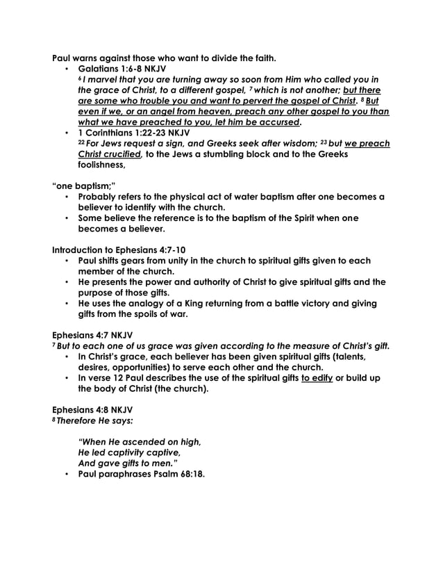 10-13-19, Ephesians 4;1-10, Walking Together, Unity in the Body of ...