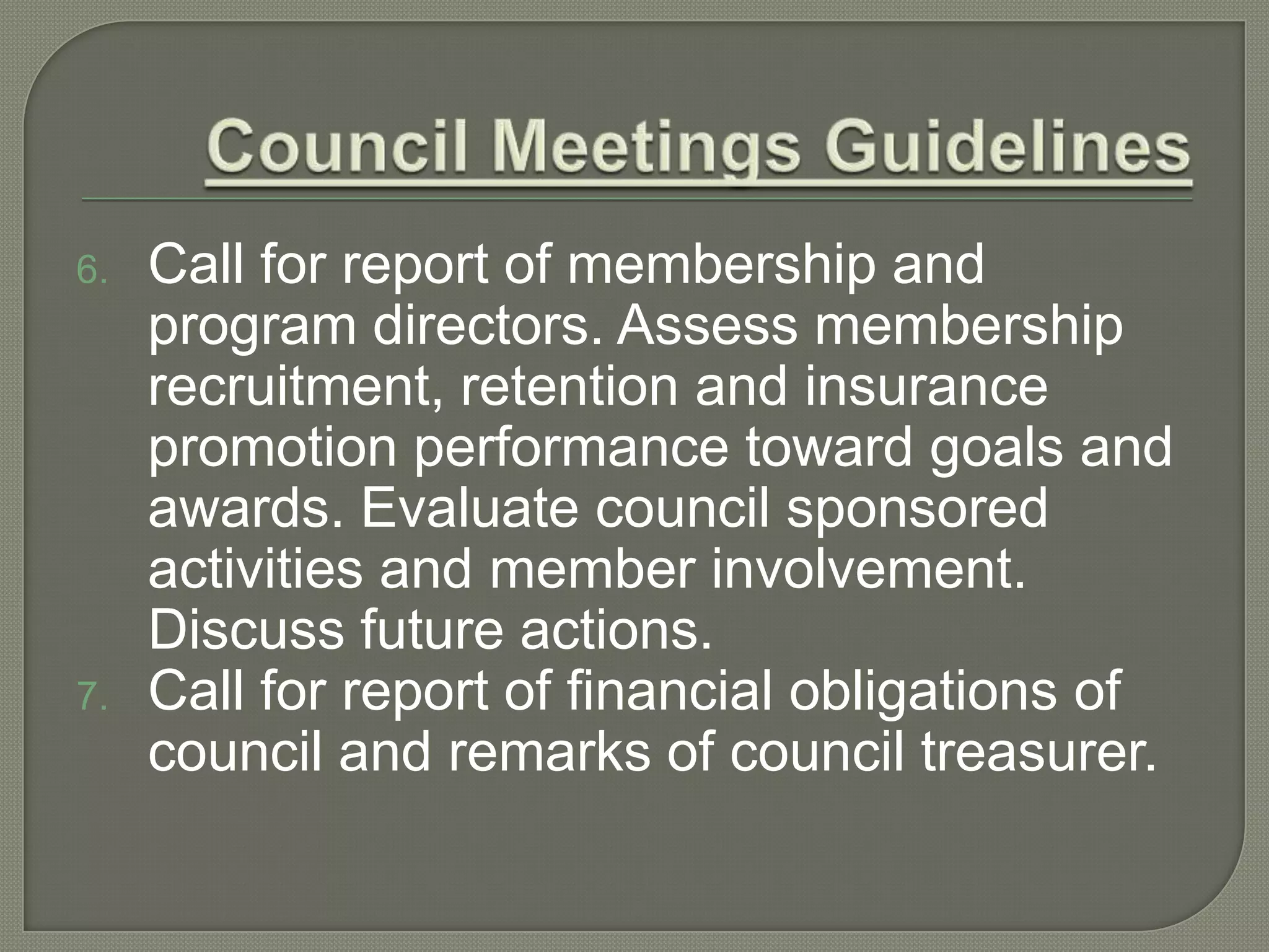 10. council meeting guidelines | PPTX