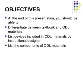 10. concept of odl course materials | PPT