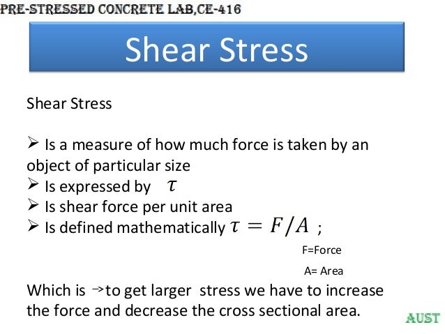 Units For Shear Stress
