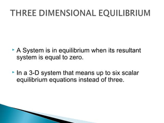 Presentation On Equilibrium & Equation Of Equilibrium 3-D | PPT