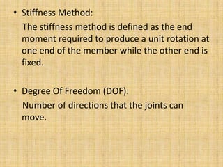 Solving Statically Indeterminate Structure: Stiffness Method 10.01.03.080