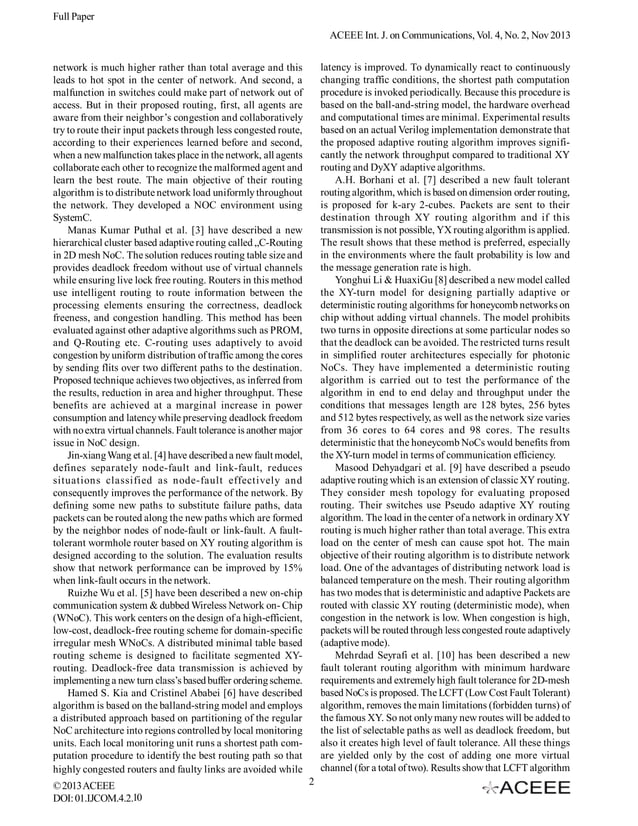 Analysis of Latency and Throughput of 2D Torus Topology using Modified XY Routing Algorithm | PDF