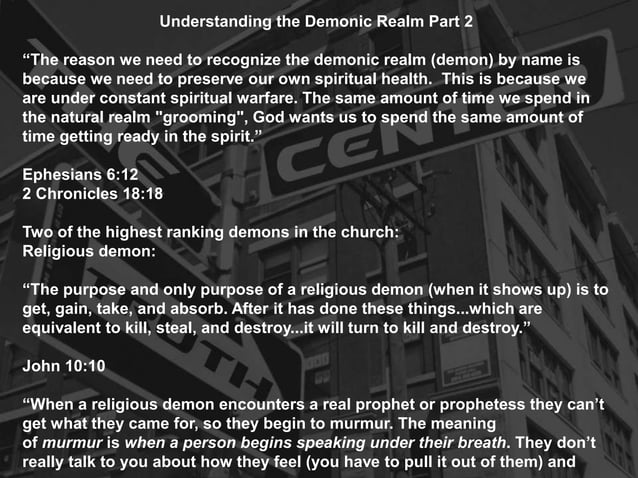 Understanding the Demonic Realm Part 2 | PPT