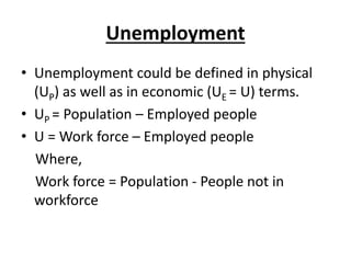 employment and unemployment rates; measurement | PPTX