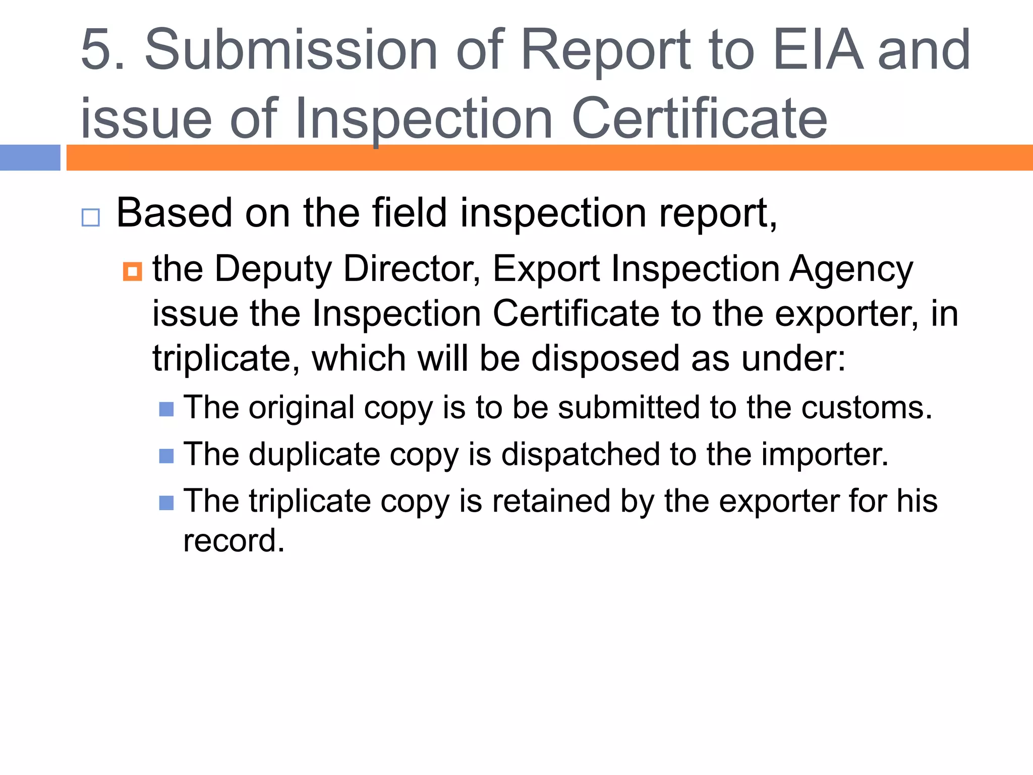 Pre- shipment inspection during Export | PPTX