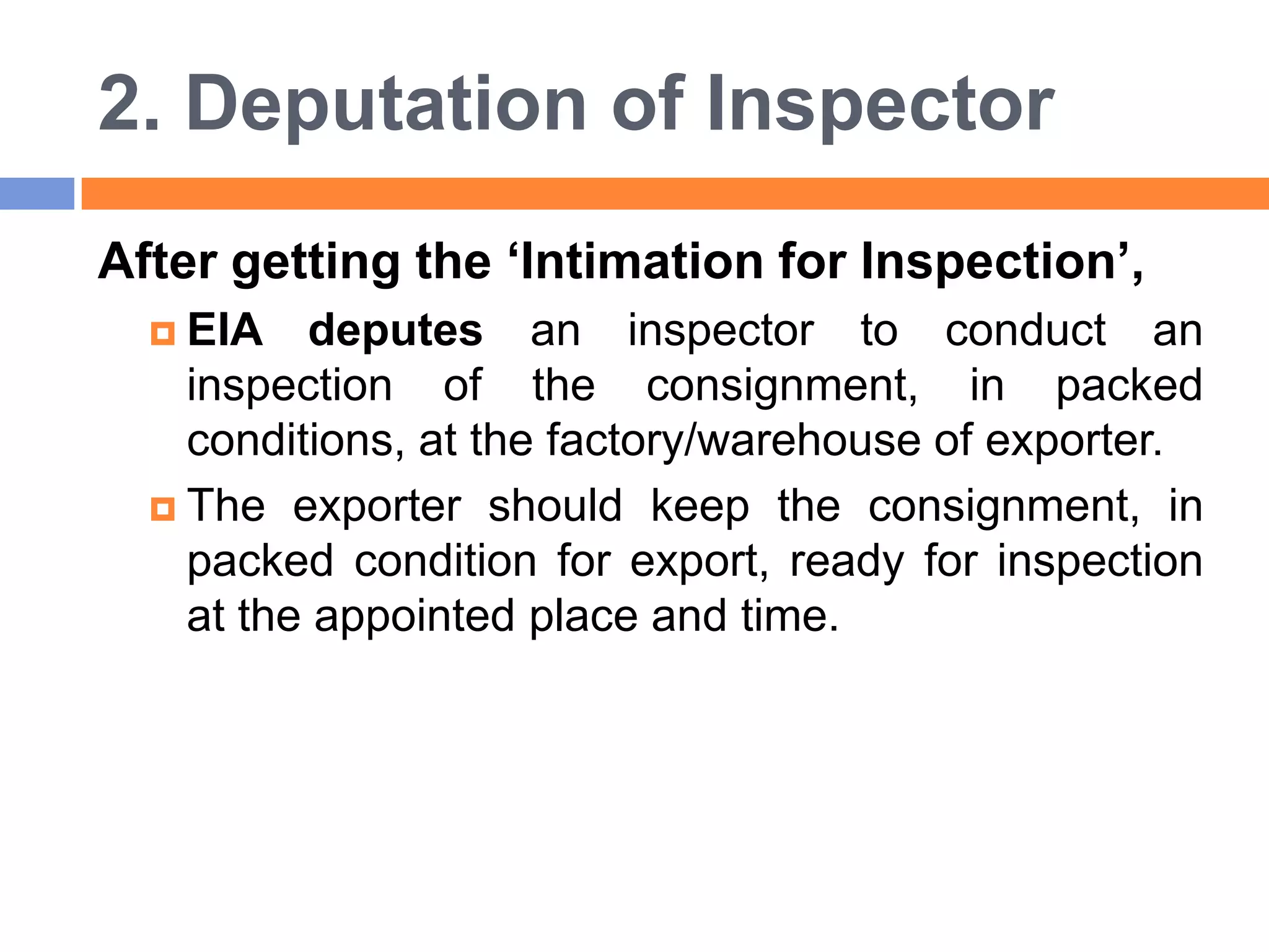 Pre- shipment inspection during Export | PPTX