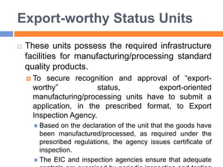 Pre- shipment inspection during Export | PPTX