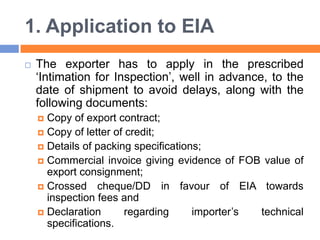 Pre- shipment inspection during Export | PPTX
