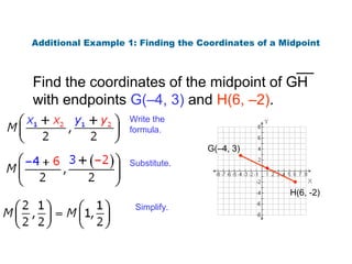 10.1 Distance and Midpoint Formulas | PPT