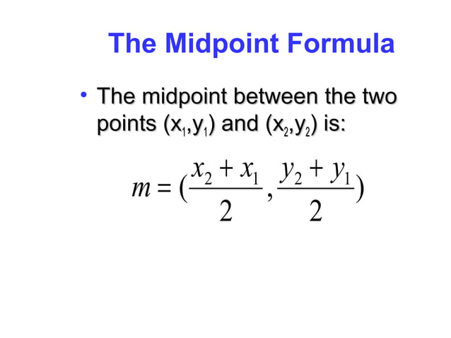 10.1 Distance and Midpoint Formulas