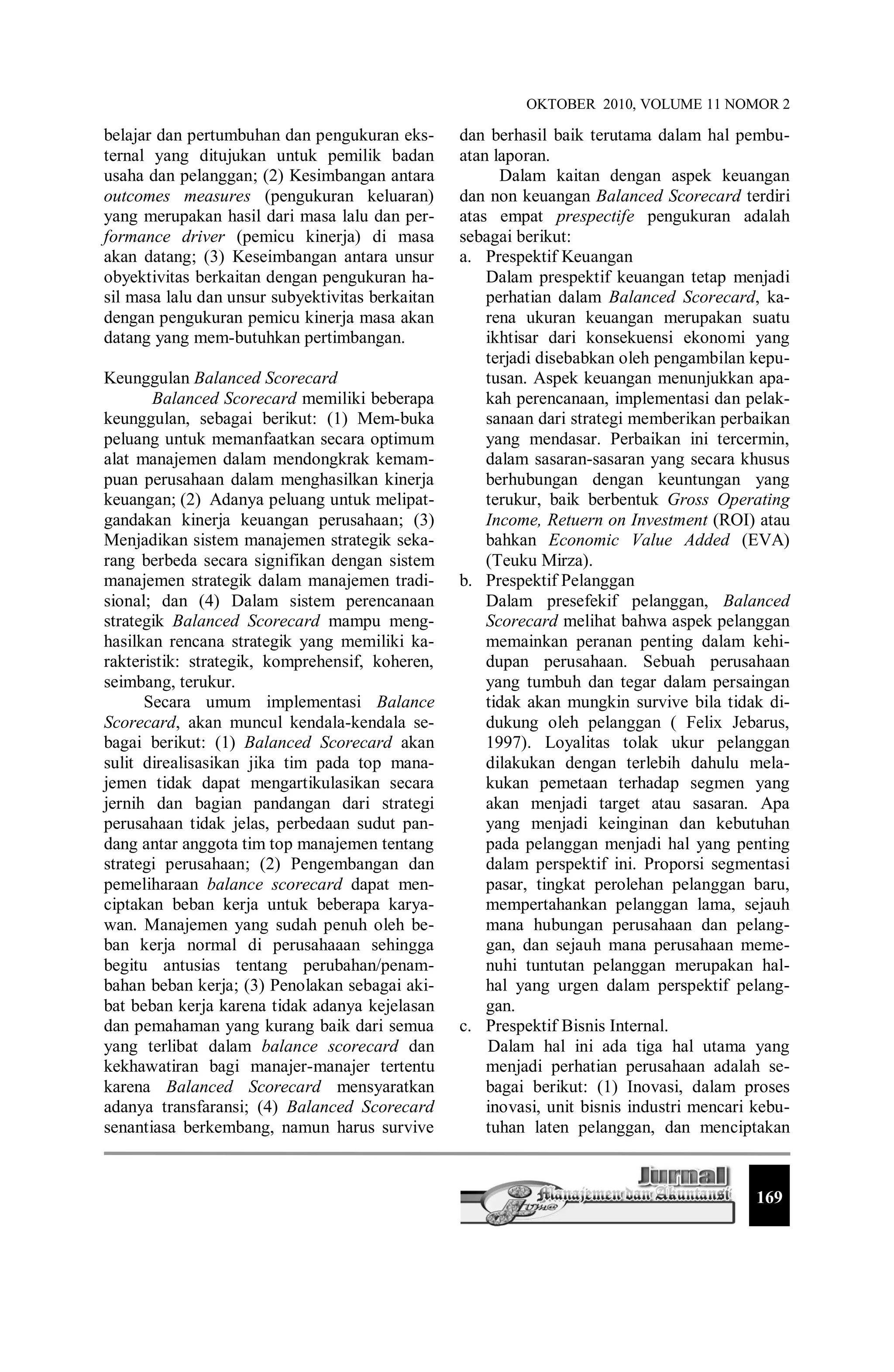 balanced scorecard dan manajemen strategik | PDF