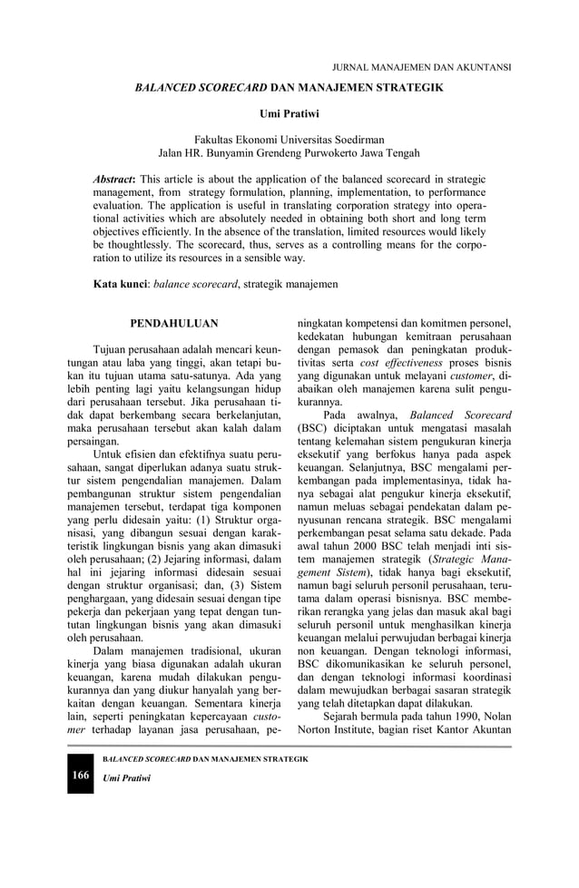 balanced scorecard dan manajemen strategik | PDF
