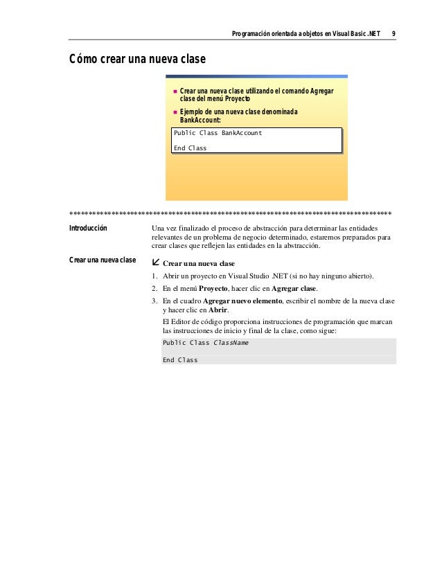 10 Programacion Orientada A Objetos En Visual Basic Net