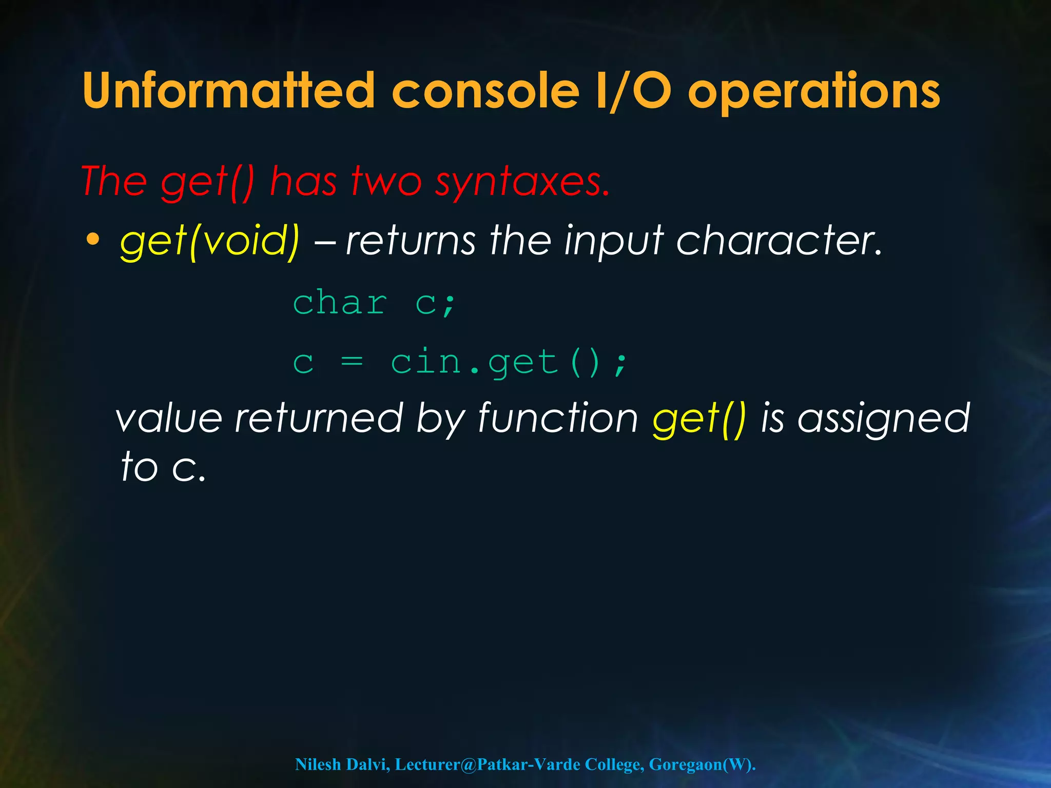 Input and output in C++ | PPT