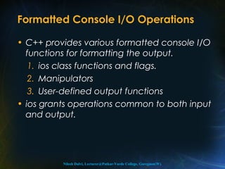 Input and output in C++ | PPT