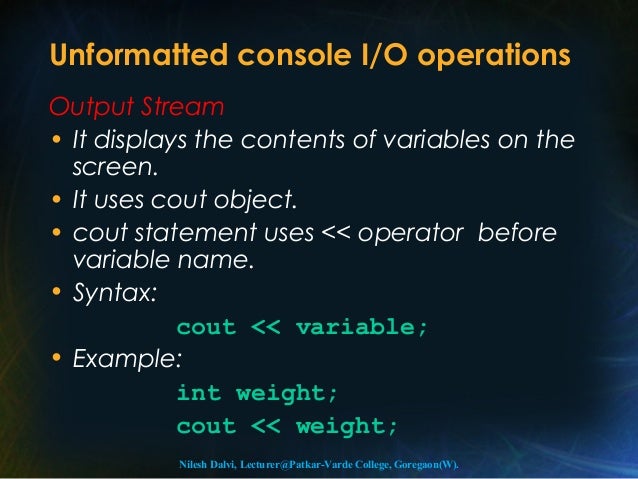 Input and output in C++