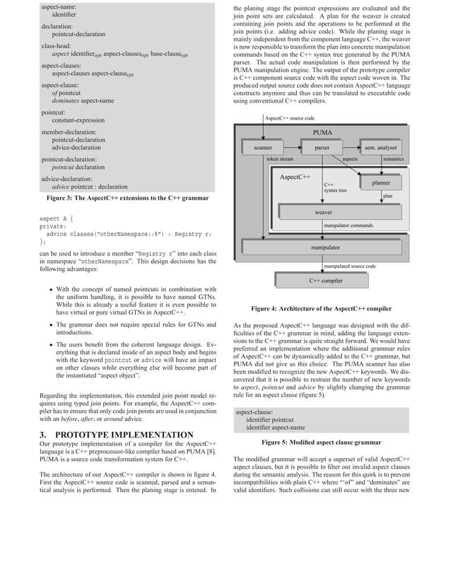 AspectC++: Language Proposal and Prototype Implementation | PDF
