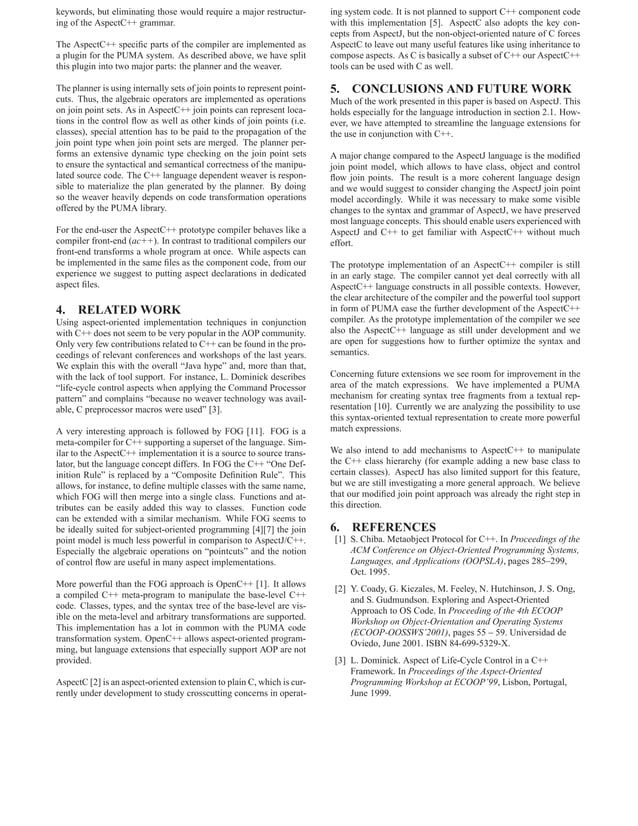 AspectC++: Language Proposal and Prototype Implementation | PDF