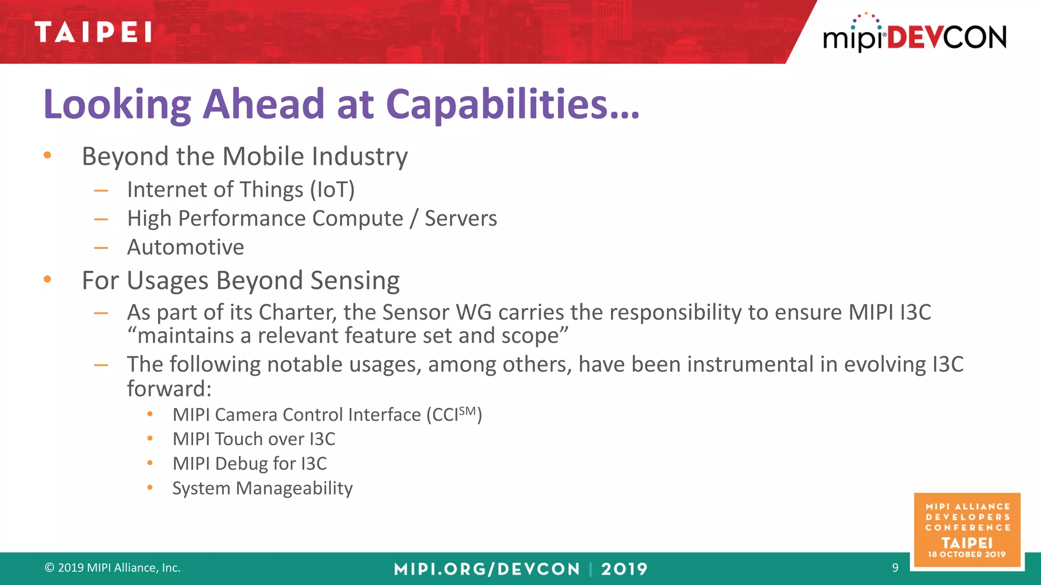 MIPI DevCon Taipei 2019: An Introduction to MIPI I3C® v1.1 and What's ...