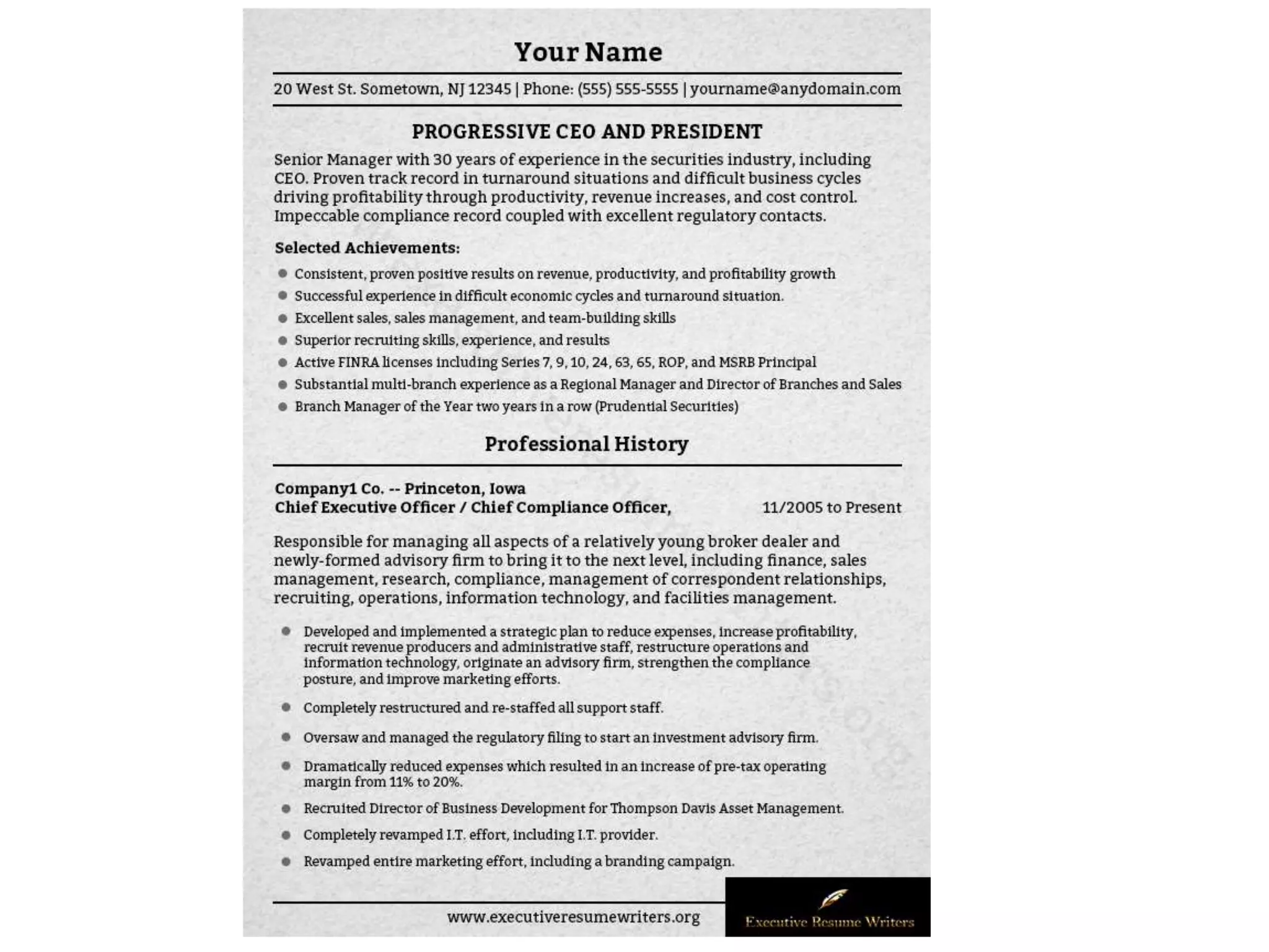 ceo resume sample | PPT