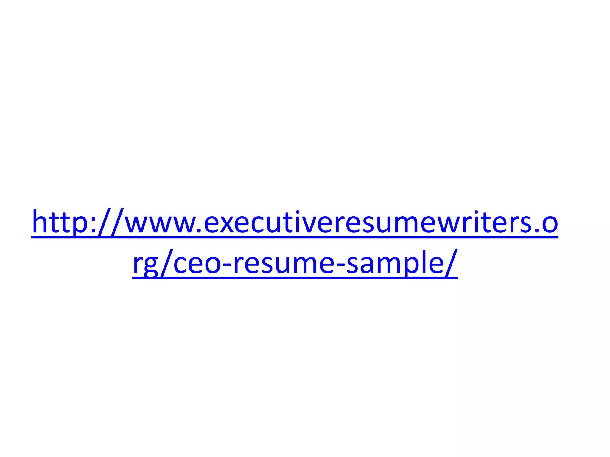 ceo resume sample | PPTX