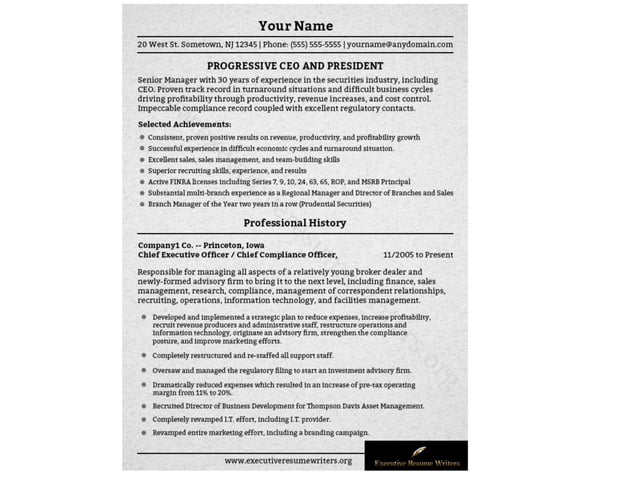ceo resume sample | PPTX