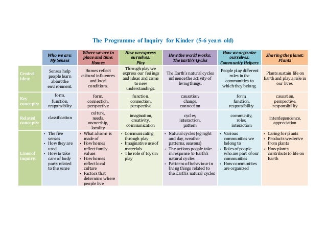10. the pyp programme of enquiry