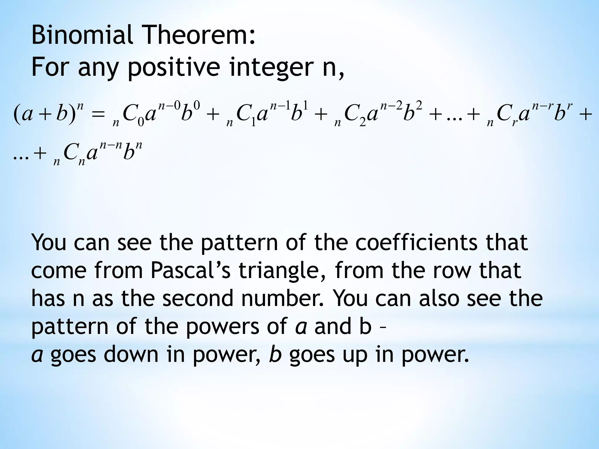 10.2 using combinations and the binomial theorem | PPTX