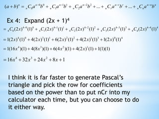 10.2 using combinations and the binomial theorem | PPTX