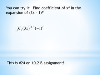 10.2 using combinations and the binomial theorem | PPTX