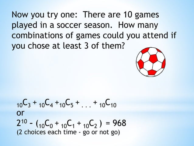 10.2 using combinations and the binomial theorem | PPT