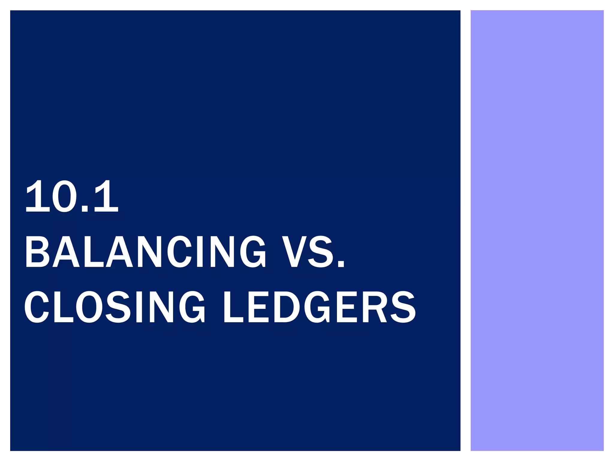 10.1 Balancing vs. Closing ledgers | PPTX