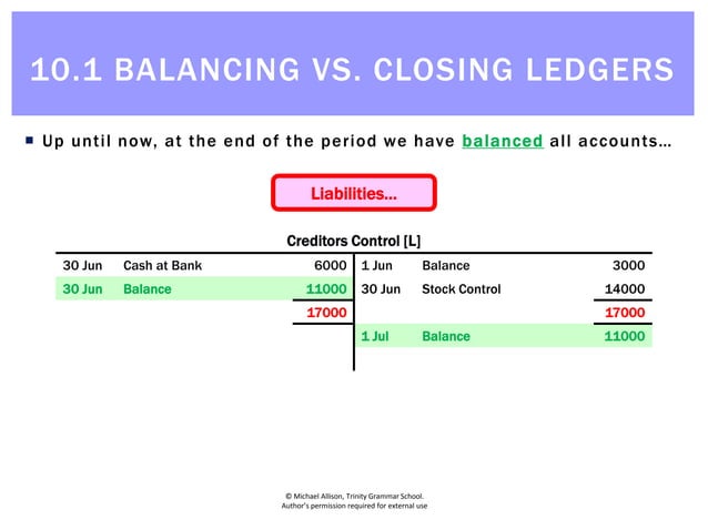 10.1 Balancing vs. Closing ledgers | PPTX