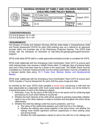 10.10 comprehensive child and family assessment (ccfa) | PDF