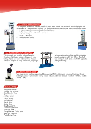Testing/Manufacture/Rubber & plastic testing equipments | PDF | Physics ...