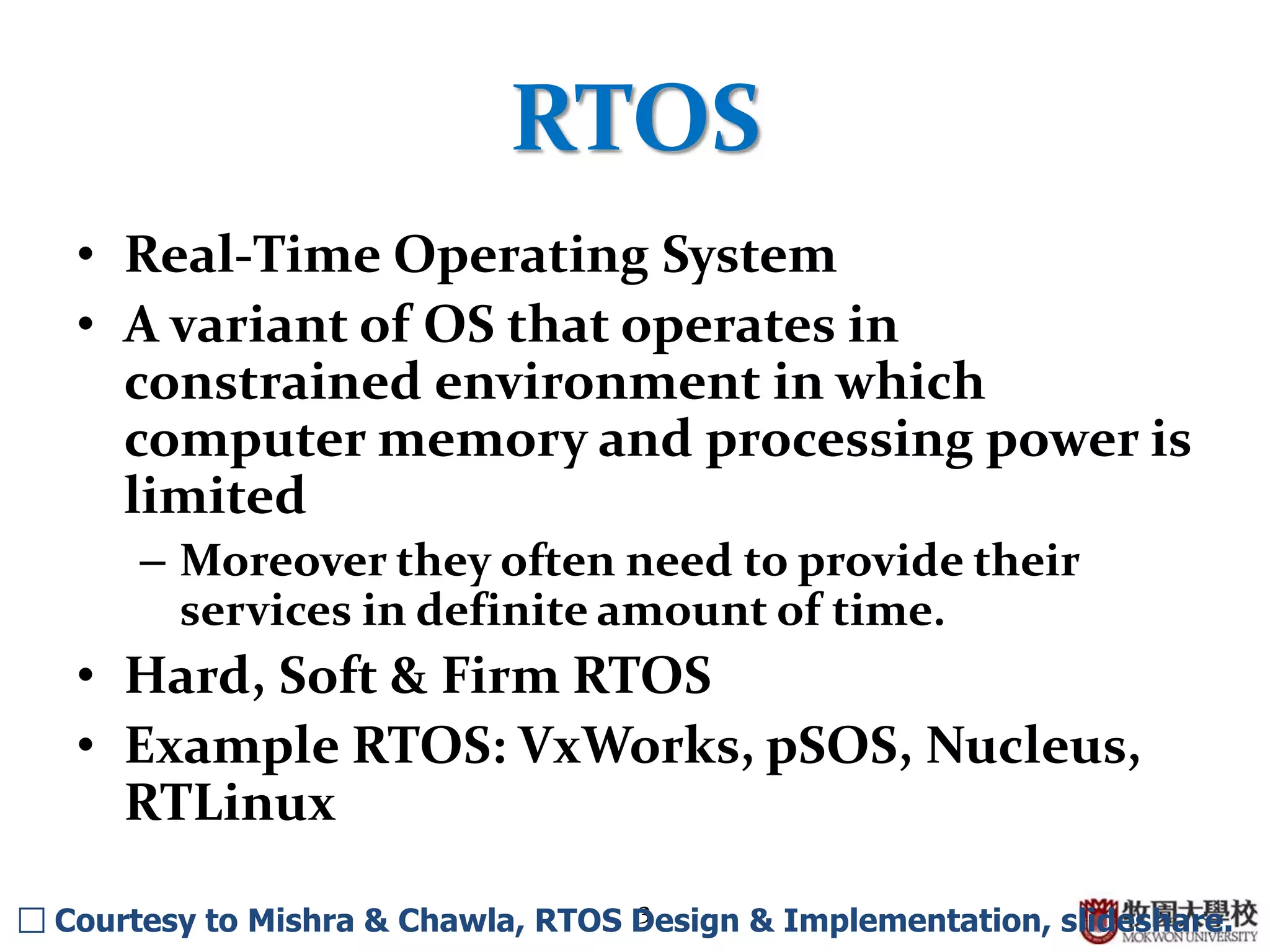 Introduction to RTOS | PPTX