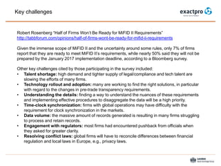 EXTENT-2015: MiFID II Projected Impact on Trading Technology | PPT