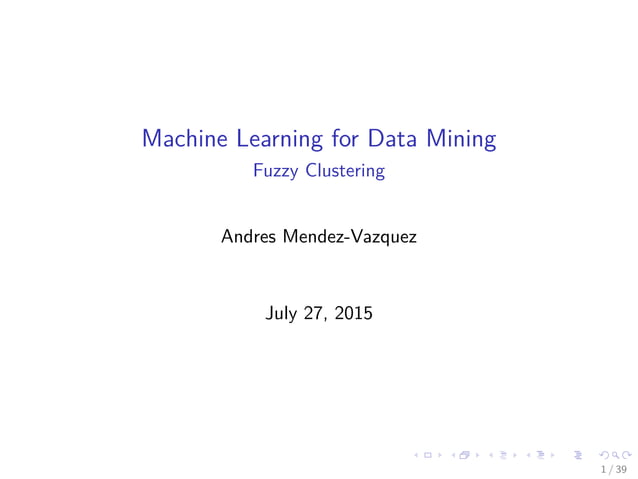 26 Machine Learning Unsupervised Fuzzy C-Means | PDF