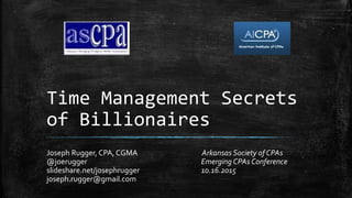Time Management Secrets of Billionaires | PPT